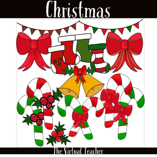 Christmas Clipart - Candy Canes, Bows + Stockings | Made By Teachers