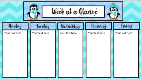 Winter Themed Week at a Glance + Daily Schedule Templates | Made By ...