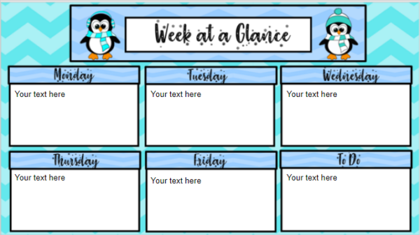 Winter Themed Week at a Glance + Daily Schedule Templates | Made By ...