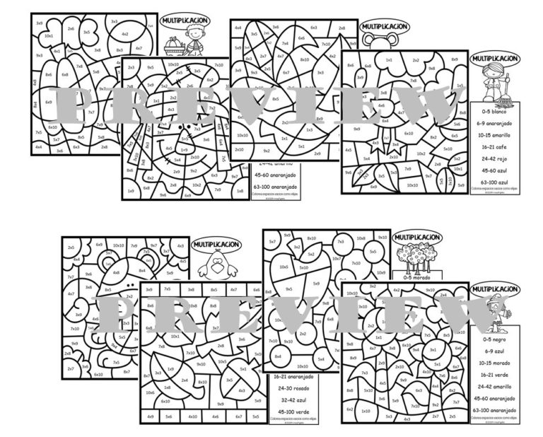 Spanish Fall Color by Number Math Facts BUNDLE | Made By Teachers