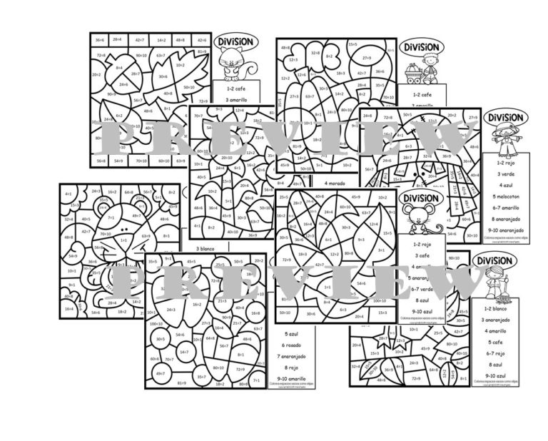 Spanish Fall Color by Number Math Facts BUNDLE | Made By Teachers