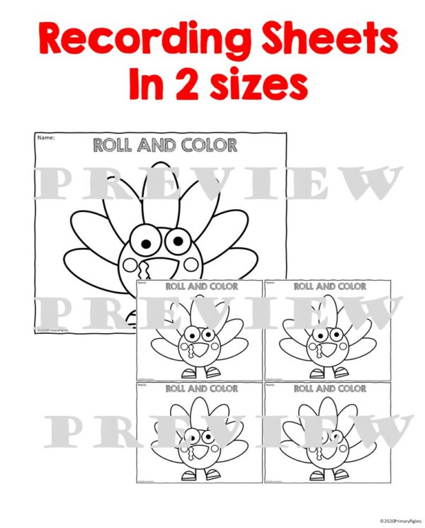 Math Game Roll and Build a Turkey | Made By Teachers
