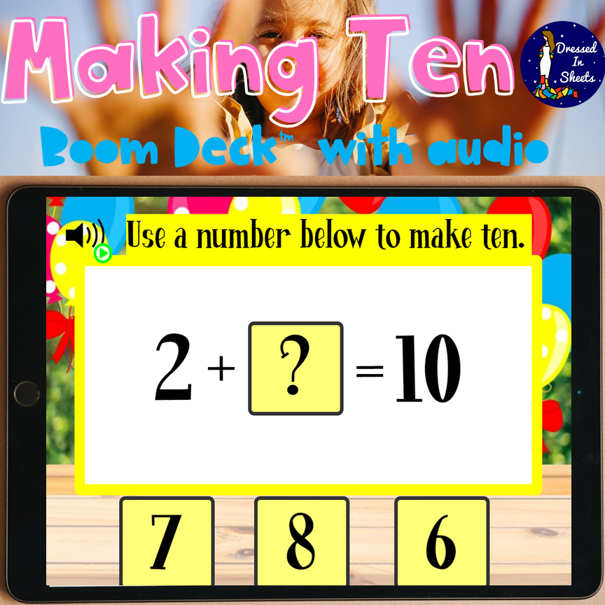 Making Ten with Pictures and Numbers BOOM Cards | Distance Learning ...
