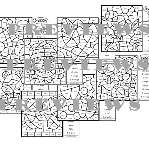 COLOR BY NUMBER MULTIPLICATION AND DIVISION FACTS | COLOR BY CODE ...