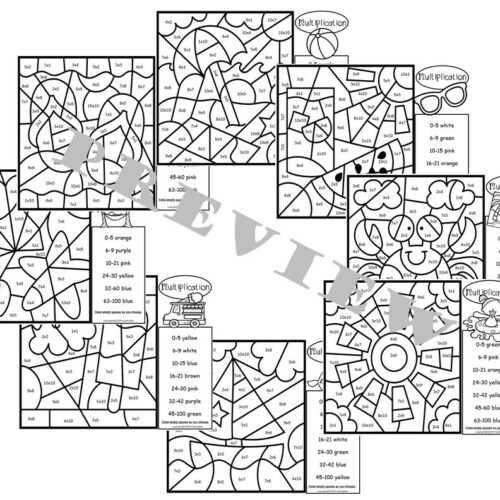 COLOR BY NUMBER MULTIPLICATION AND DIVISION FACTS | COLOR BY CODE ...