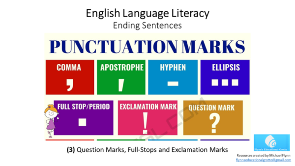 English Literacy: (3) Ending Sentences - ? , . ! | Made By Teachers