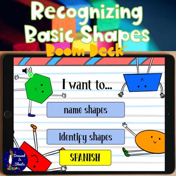 Recognizing Basic Shapes English and Spanish BOOM Cards | Made By Teachers