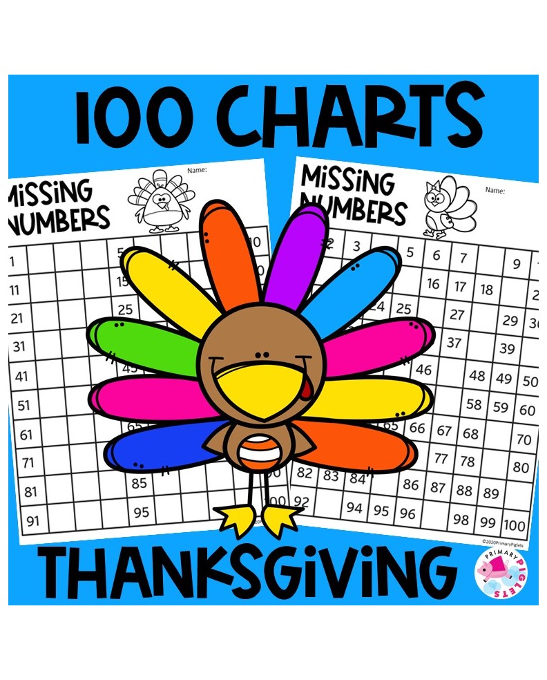 100s Charts Worksheets Thanksgiving | Made By Teachers