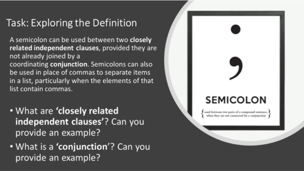 English Literacy: (10) Semi-Colons - Made By Teachers