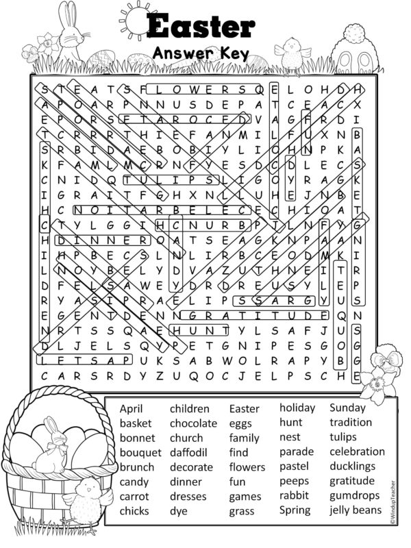 Easter Word Search - Hard for Grades 5 to Adult | Made By Teachers