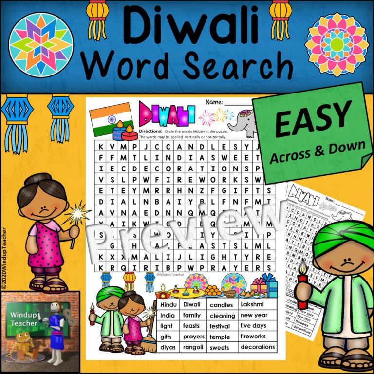 Diwali Word Search BUNDLE - Easy and Hard Bundle - Made By Teachers