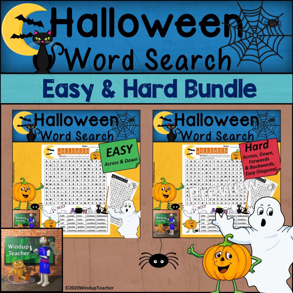 Halloween Word Search BUNDLE - Easy and Hard BUNDLE | Made By Teachers