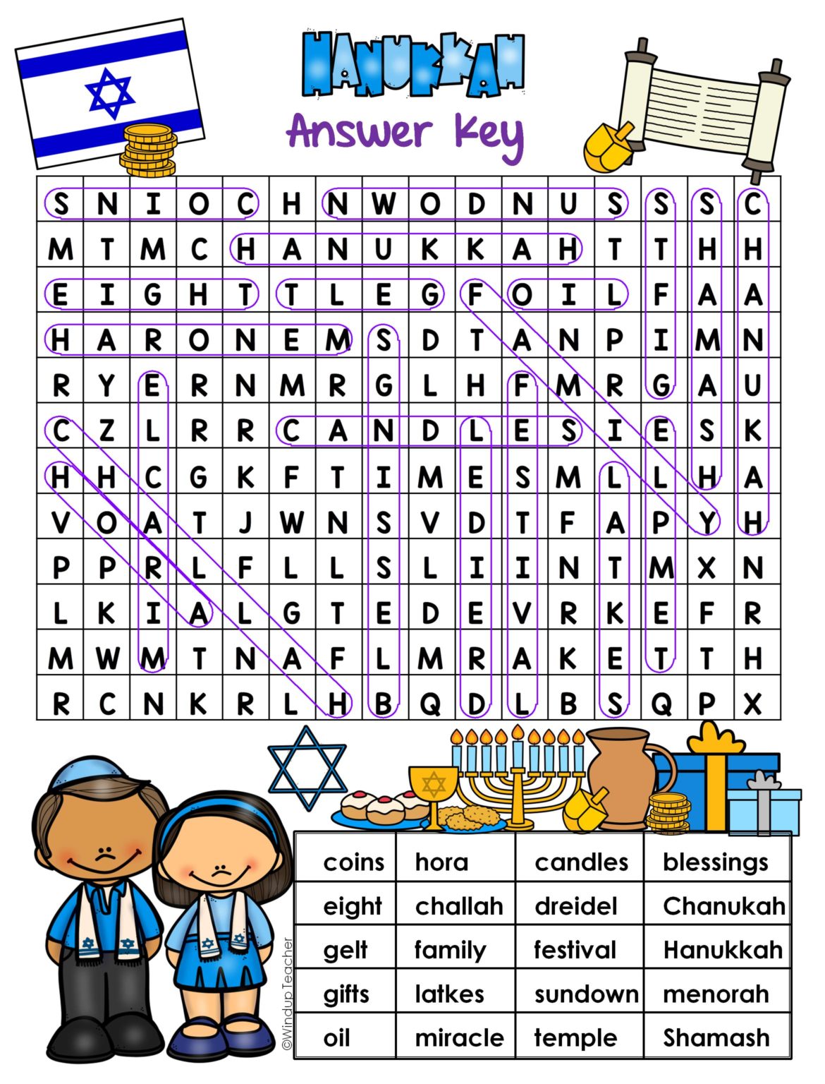 Hanukkah Word Search | HARD Puzzle | Ready to Go! | Made By Teachers