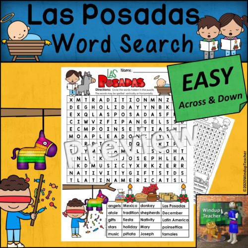 Las Posadas Word Search | EASY Puzzle | Ready to Go! - Made By Teachers