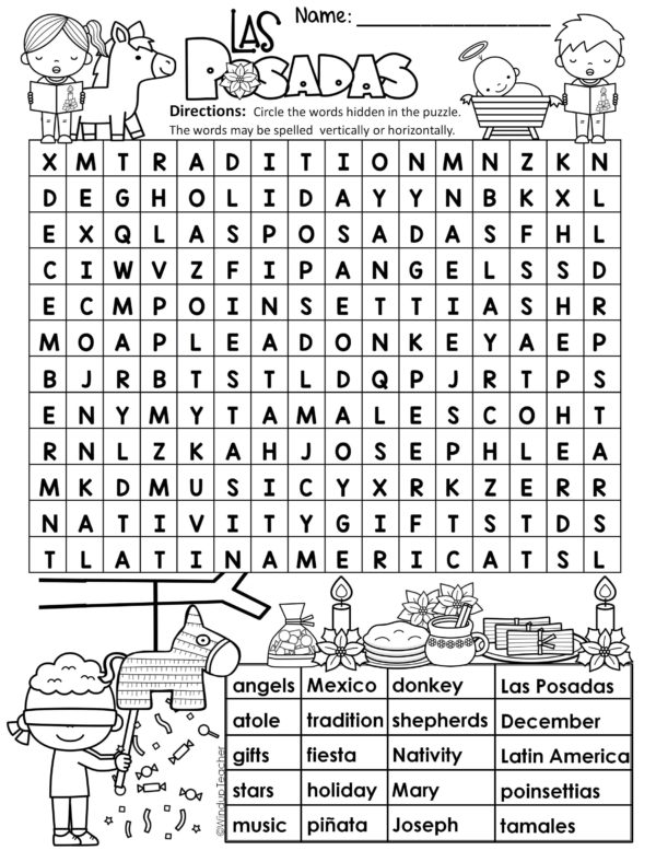 Las Posadas Word Search | EASY Puzzle | Ready to Go! - Made By Teachers