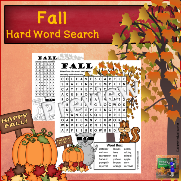 Fall Word Search - Easy and Hard BUNDLE - Made By Teachers