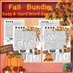 Fall Word Search - Easy and Hard BUNDLE - Made By Teachers