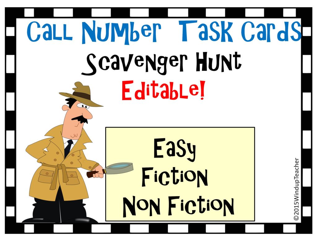 Call Number Scavenger Hunt Task Cards for Library *Editable!! - Made By ...