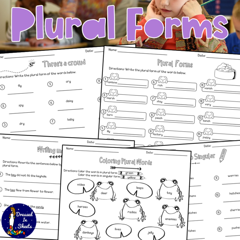 Plural Forms Worksheets and BOOM Cards - Made By Teachers