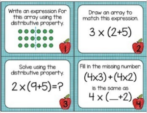 Distributive Property of Multiplication Worksheet Posters Task Cards ...