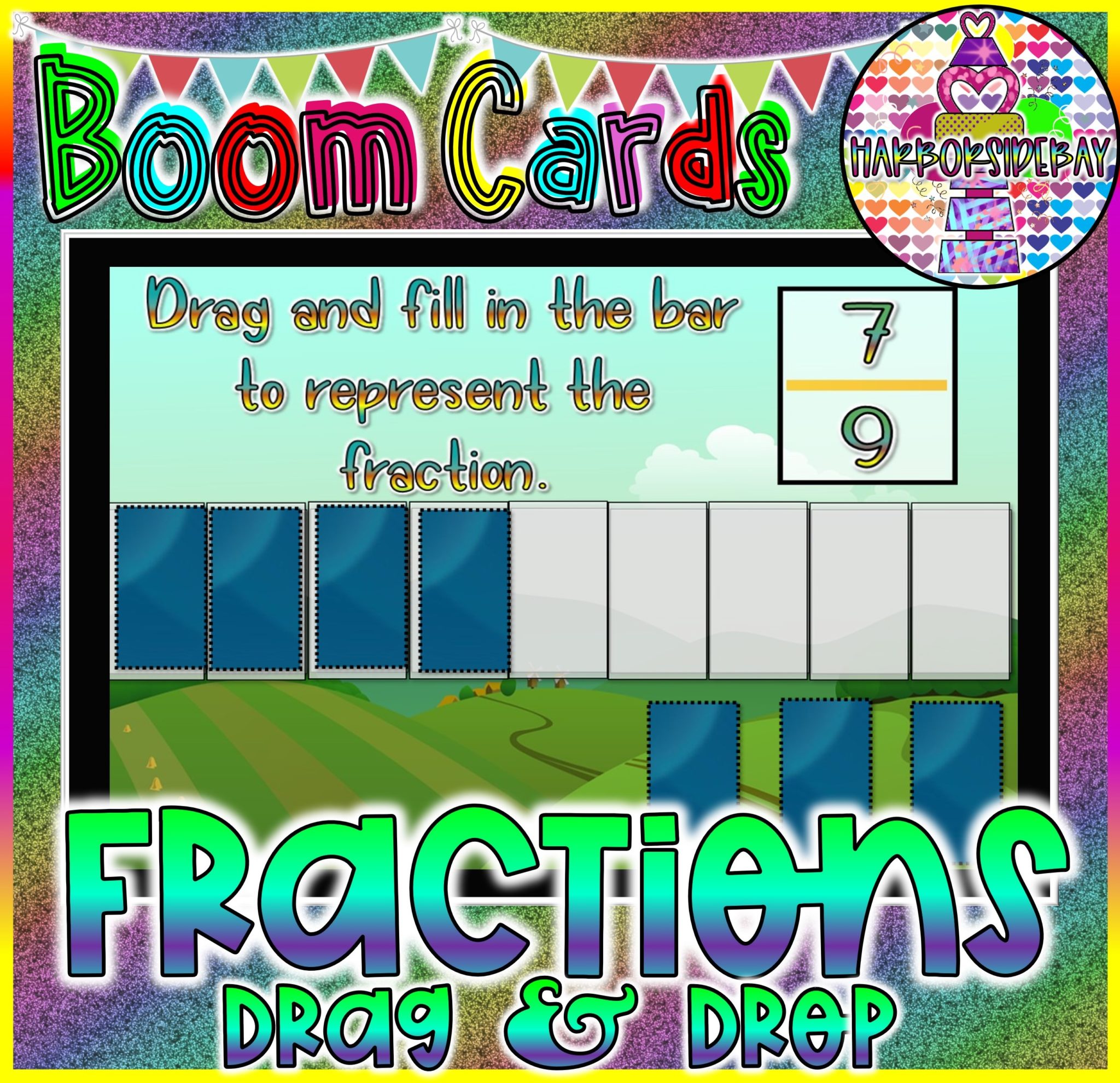 Fill in the Fraction | BOOM Cards | Made By Teachers