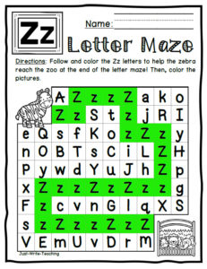 Letter Mazes - Alphabet Activities - A to Z Practice (52 Activities ...