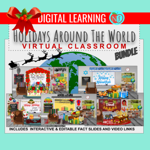 HOLIDAYS AROUND THE WORLD Bitmoji Classroom | FACT slides | Virtual ...