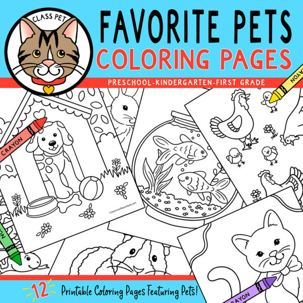 Favorite Pets Coloring Pages Preschool | Kindergarten | First Grade ...