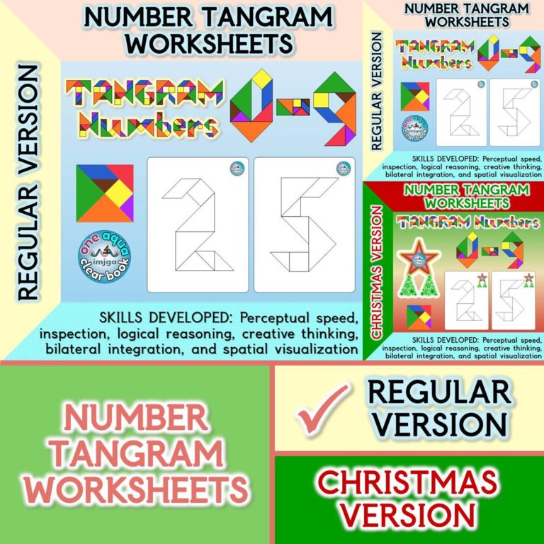 English Number Tangram Cards (Large) | Made By Teachers