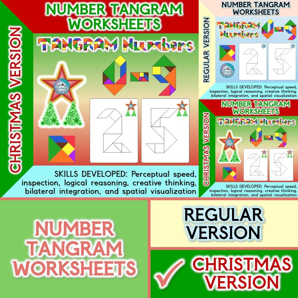 Number Tangram Worksheets (Christmas Version) | Made By Teachers