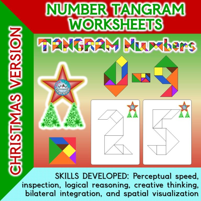 Number Tangram Worksheets (Christmas Version) | Made By Teachers