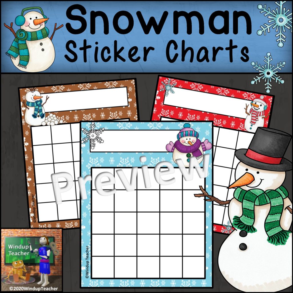 Snowman Sticker Charts | Made By Teachers