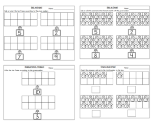 Snowman Theme Ten Frames Worksheets (1-10) - Made By Teachers