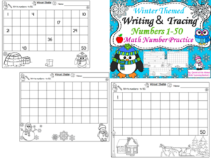 Winter Themed Writing and Tracing Numbers 1-50 | Made By Teachers