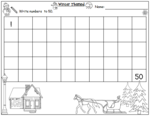 Winter Themed Writing and Tracing Numbers 1-50 | Made By Teachers