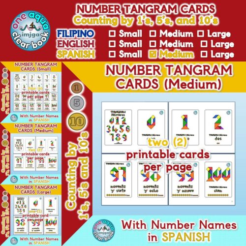 Spanish Number Tangram (Medium) Flash Cards 0–100 and Puzzle Worksheets ...