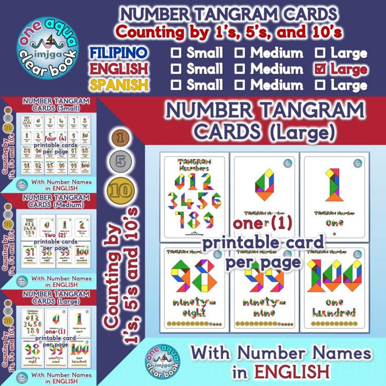 English Number Tangram Cards (Medium) | Made By Teachers