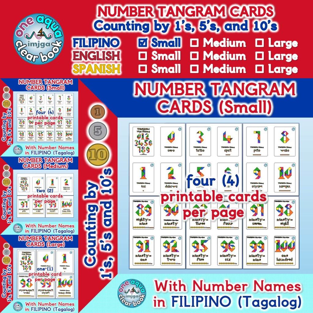 Tagalog Number Tangram (Small) Flash Cards 0–100 and Puzzle Worksheets ...