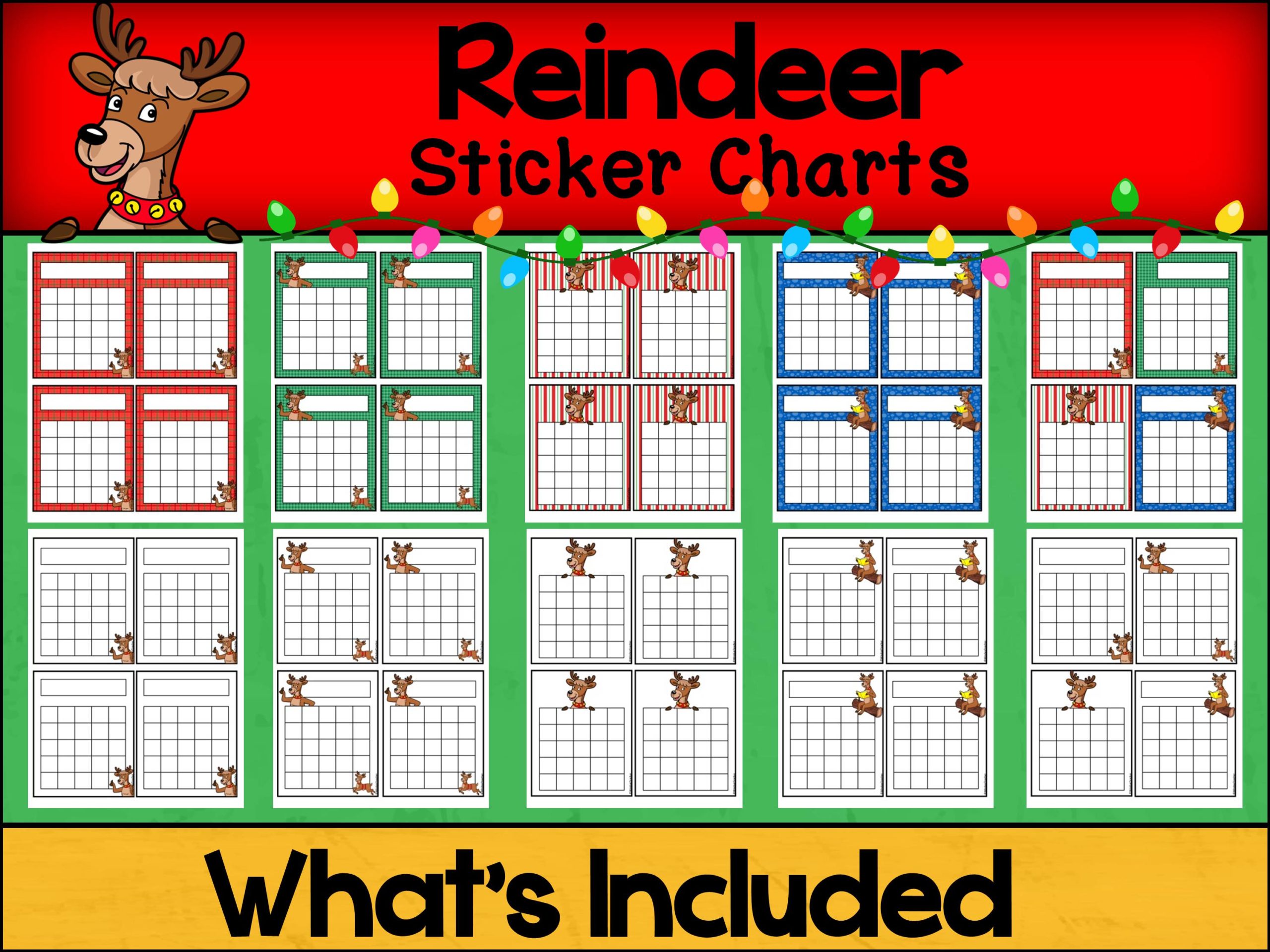 Reindeer Sticker Charts | Made By Teachers
