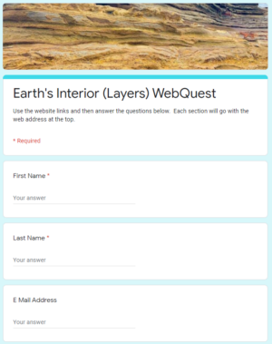 Earth's Interior WebQuest (MS-ESS2) GREAT SUB PLANS OR DISTANCE ED ...