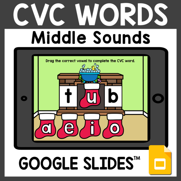 Christmas CVC Middle Sounds Google Slides Distance Learning - Made By ...