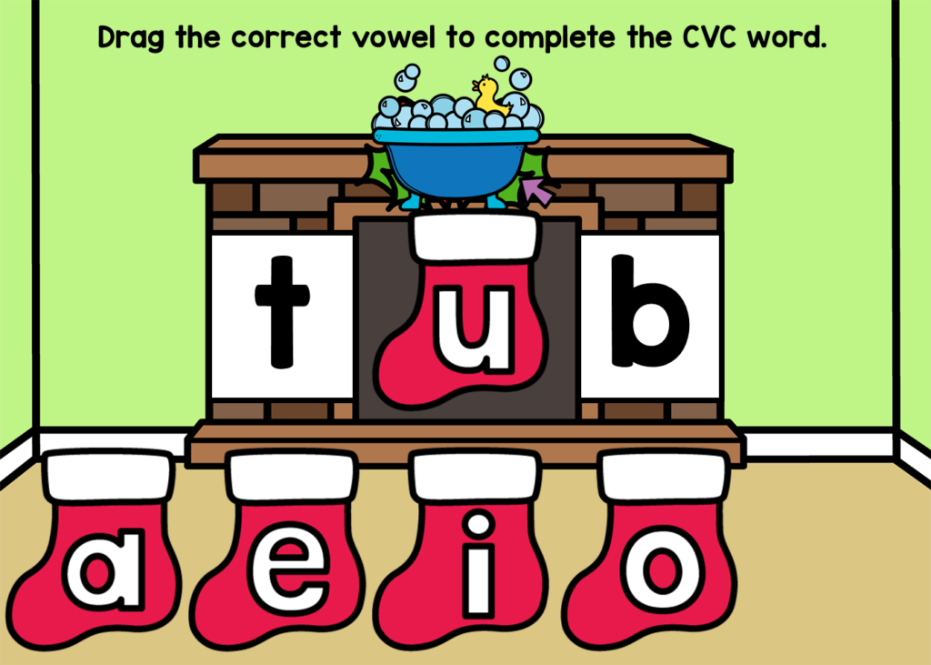 Christmas CVC Middle Sounds Google Slides Distance Learning - Made By ...