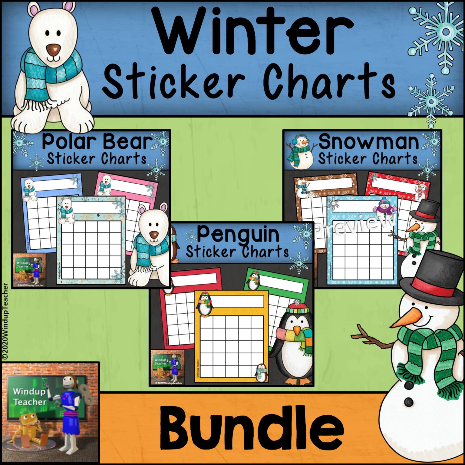 Winter Sticker Charts | BUNDLE - Made By Teachers