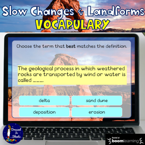 Slow Changes and Landforms Vocabulary BOOM cards | Made By Teachers