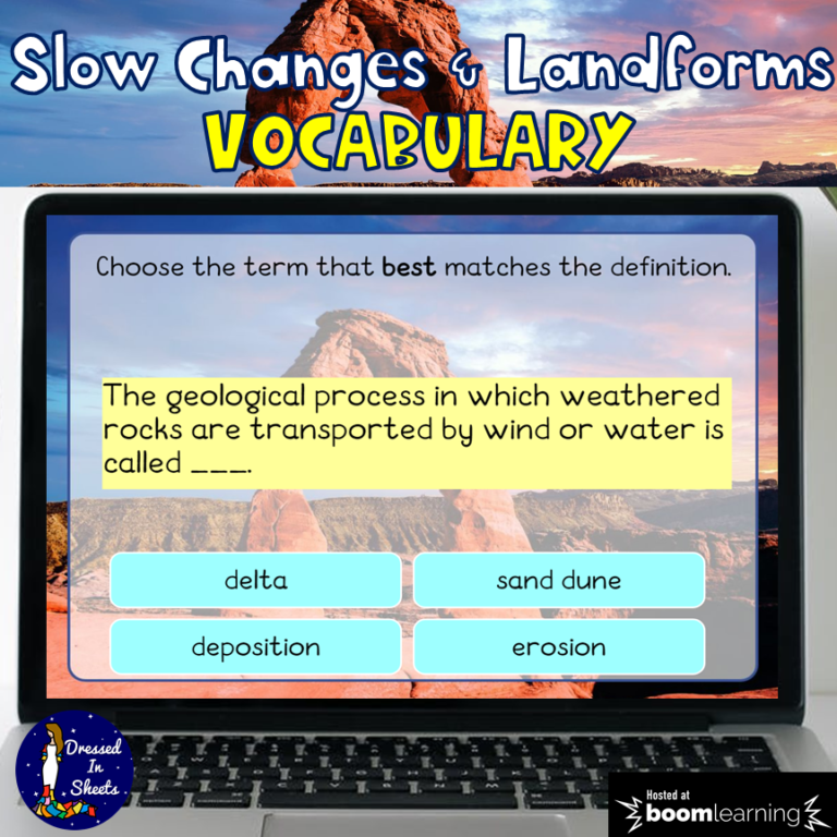 Slow Changes and Landforms Vocabulary BOOM cards | Made By Teachers