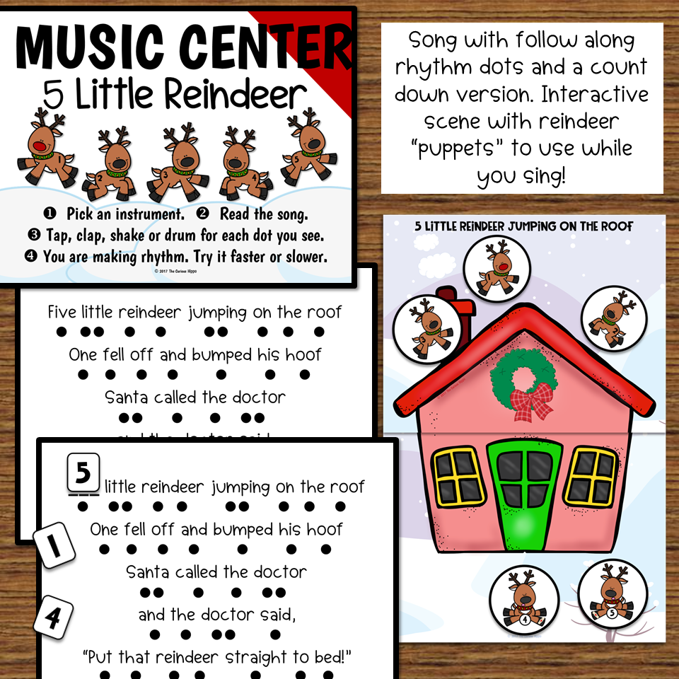 5 Little Reindeer Jumping on the Roof | Made By Teachers