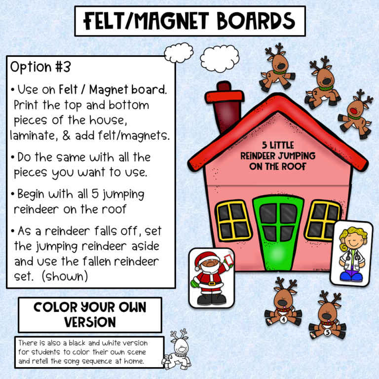 5 Little Reindeer Jumping on the Roof | Made By Teachers