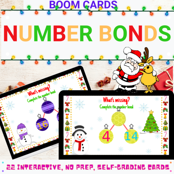 Number Bonds Up to 20 Christmas Math Boom Cards Distance Learning ...