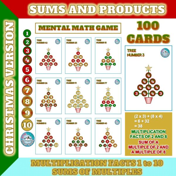 Sums and Products Mental Math Game Cards | Made By Teachers