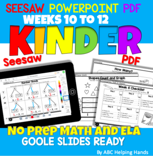 SEESAW Kindergarten No Prep - Wks 10-12 - Made By Teachers